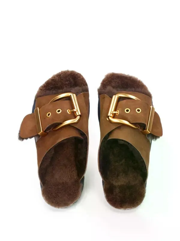 4CCCCEES Mellow Buckle-fastening Shearling-lined Sandals