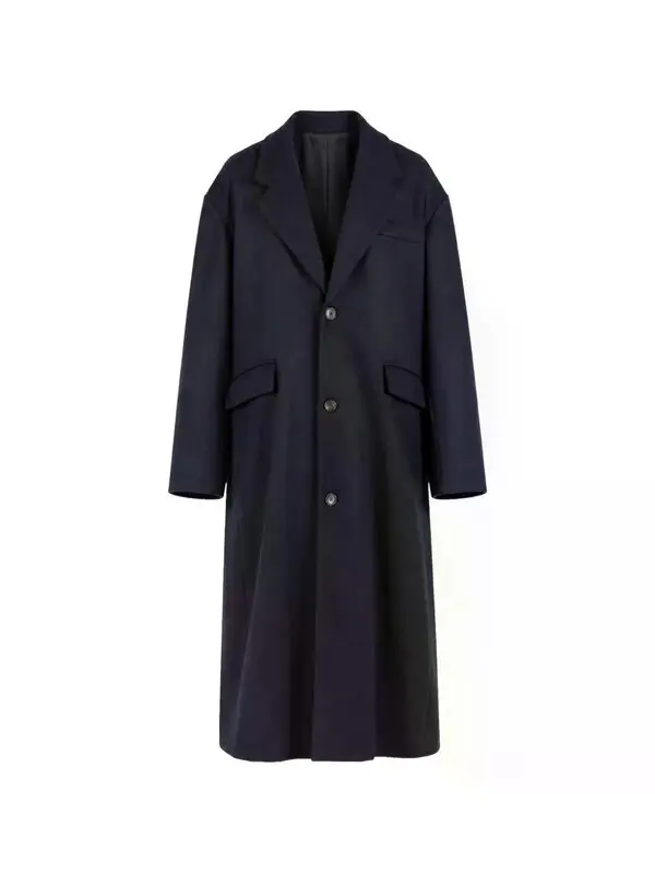 SOCIETE ANONYME Single-breasted Wool Coat - Blue