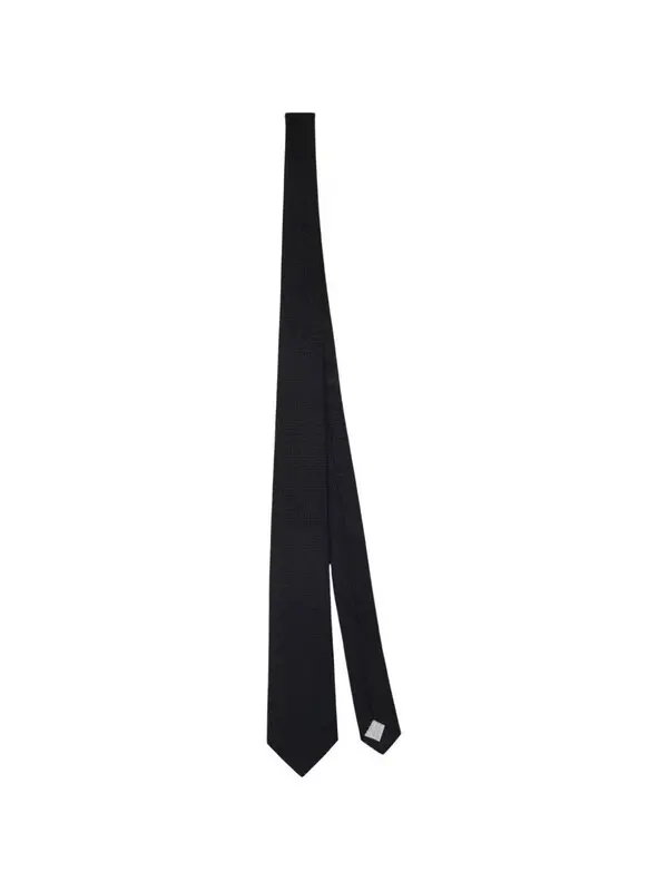 Tagliatore Micro-pattern Silk Tie - Black