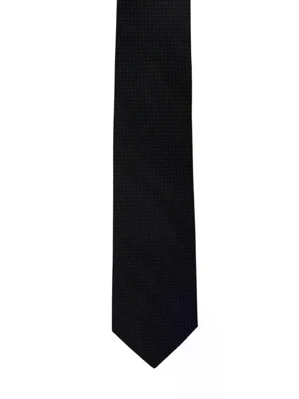 Tagliatore Micro-pattern Silk Tie - Black
