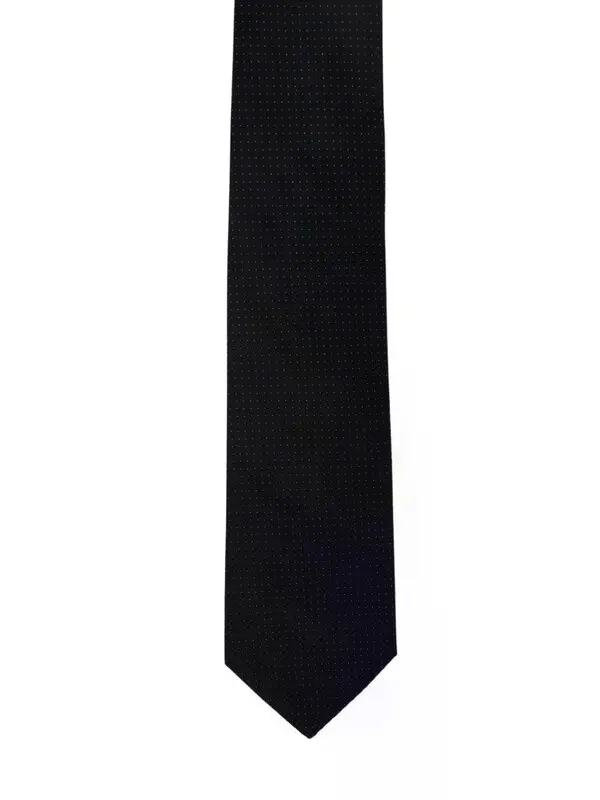 Tagliatore Micro-pattern Silk Tie - Black