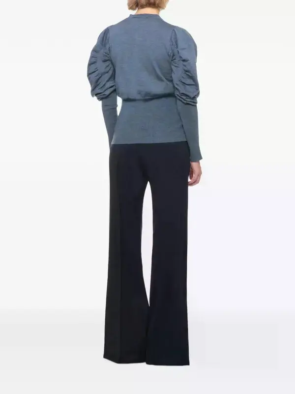 VIVIENNE WESTWOOD Orb-embroidered Puff-sleeve Cardigan - Blue