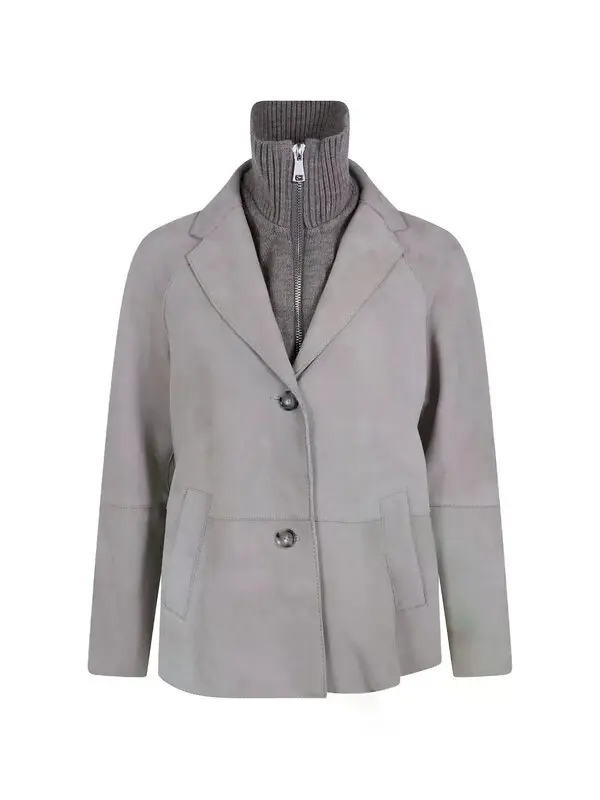 THE JACKIE LEATHERS Suede Layered Jacket