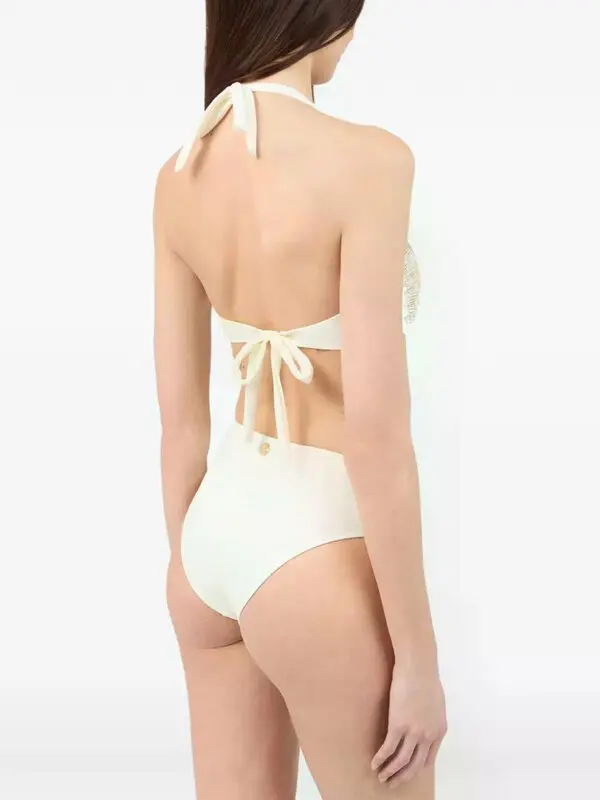 Roberto Cavalli Jaguar-motif Embellished Cut-out Swimsuit