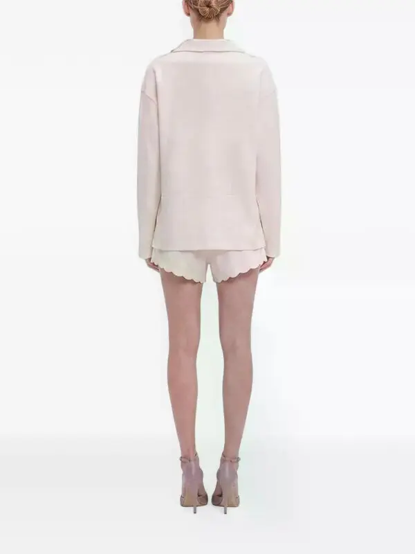 Victoria Beckham Embroidered Long-sleeve Top