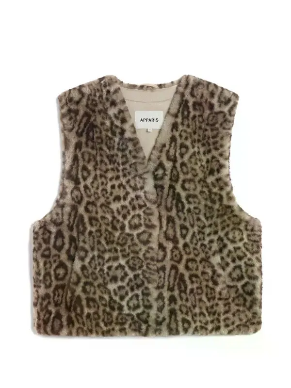 Apparis Lyle Leopard-print Faux-fur Gilet
