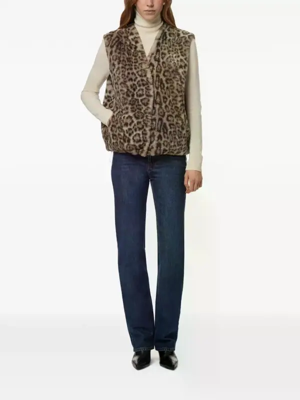 Apparis Lyle Leopard-print Faux-fur Gilet