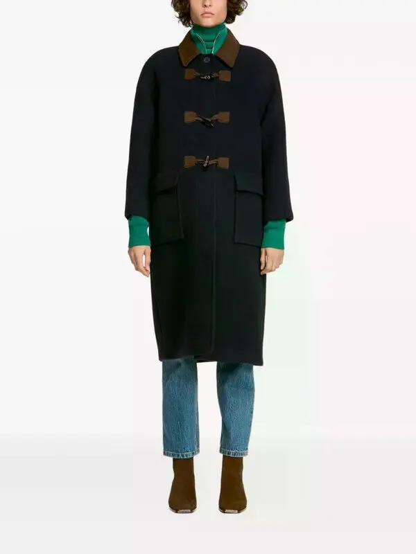 Sandro Toggle-fastening Shirt-collar Wool Coat