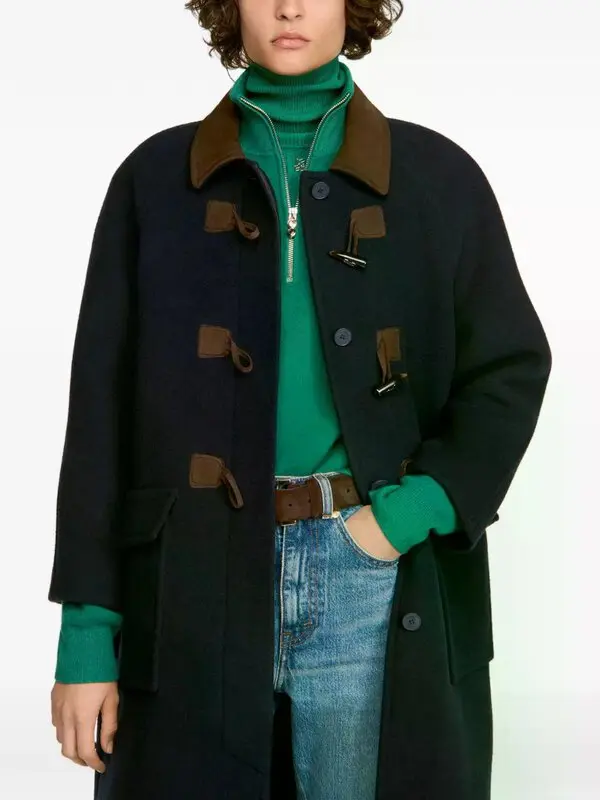 Sandro Toggle-fastening Shirt-collar Wool Coat