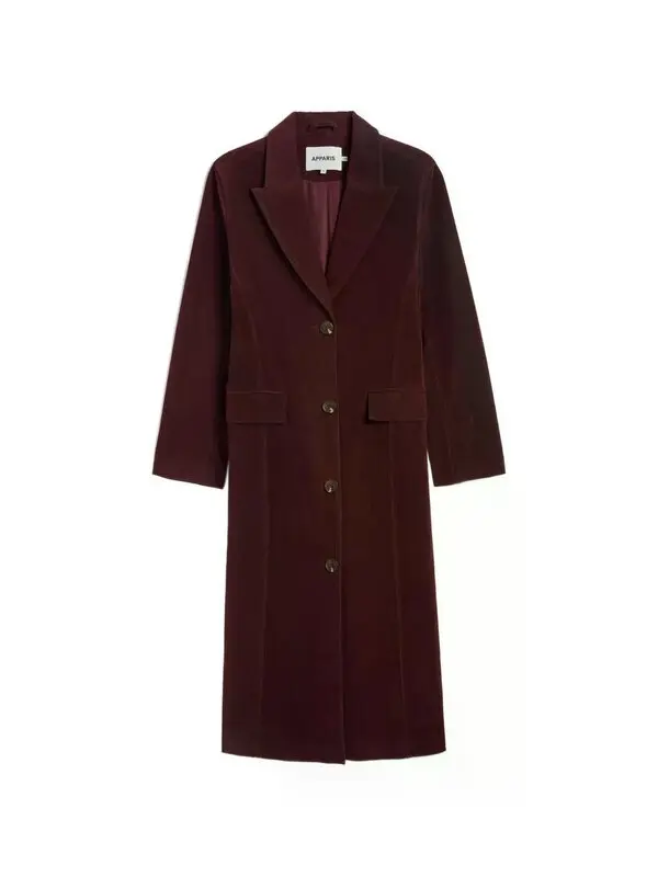 Apparis Lauren Faux-suede Button-up Single-breasted Coat