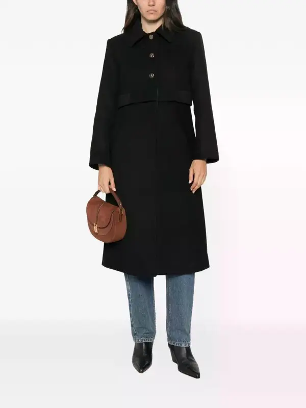 Sandro Shirt-collar Single-breasted Coat