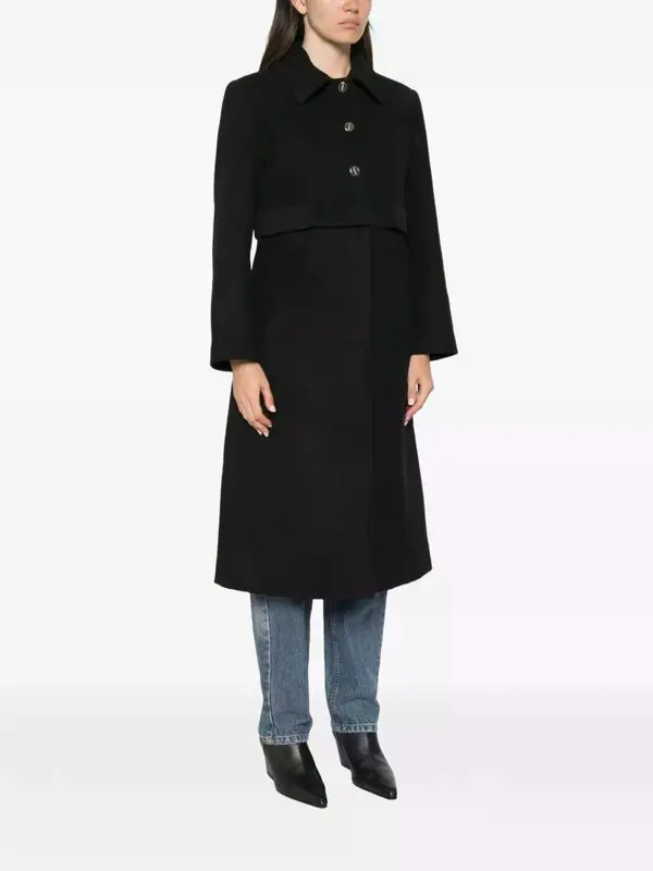 Sandro Shirt-collar Single-breasted Coat