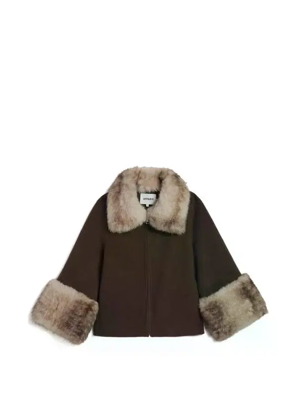 Apparis Judie Faux-fur-trim Single-breasted Coat