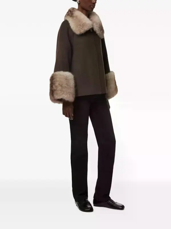 Apparis Judie Faux-fur-trim Single-breasted Coat