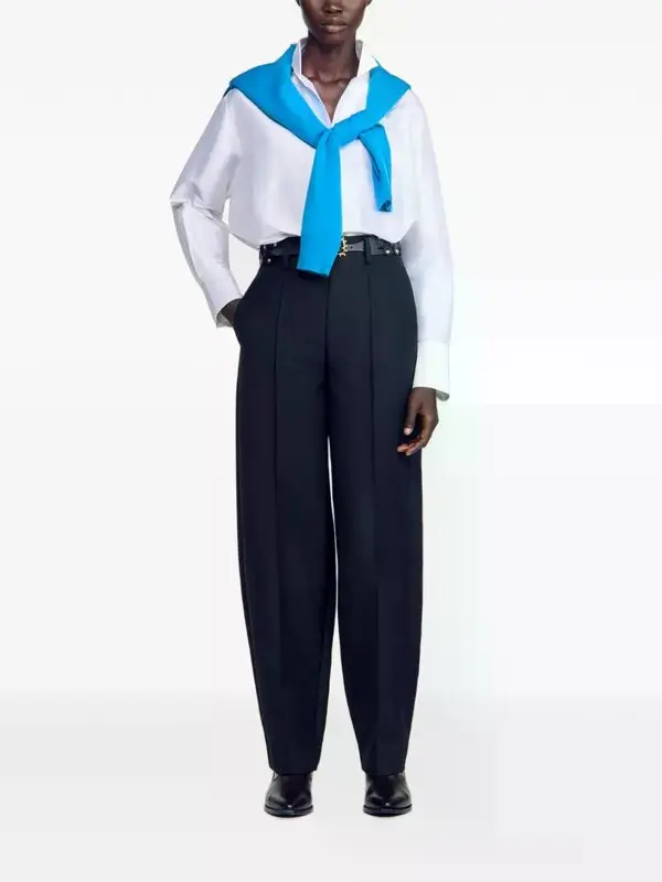 Sandro High-waisted Pressed-crease Palazzo Pants