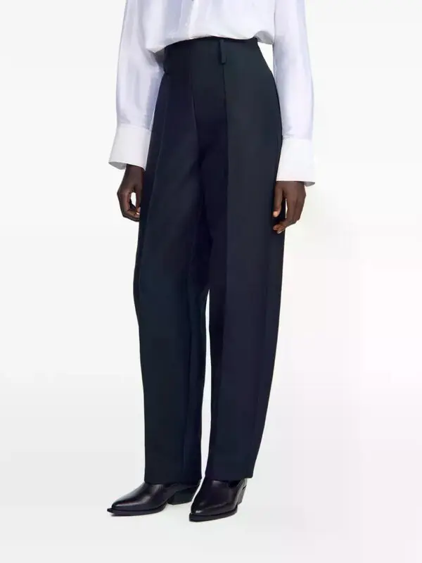 Sandro High-waisted Pressed-crease Palazzo Pants