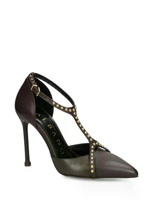 ALBANO Stud-embellished T-bar Pumps