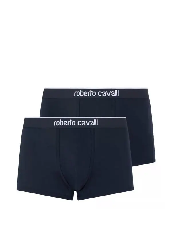 Roberto Cavalli Logo-waistband Boxers - Blue