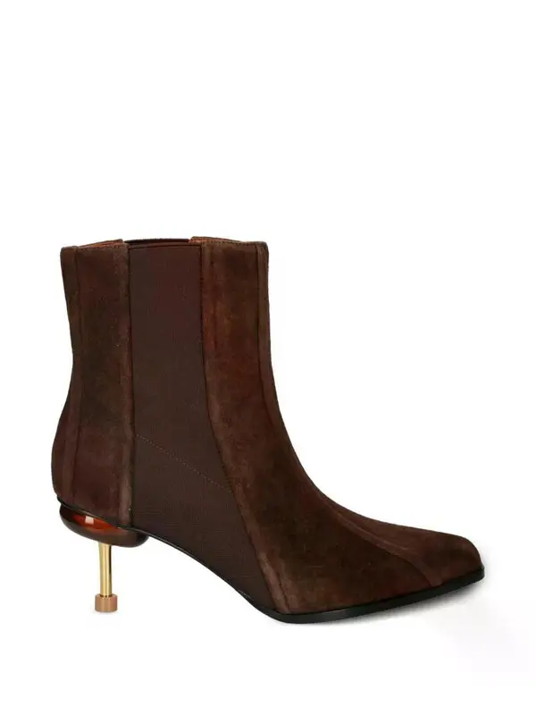 4CCCCEES Sculptural-heel Suede Ankle Boots