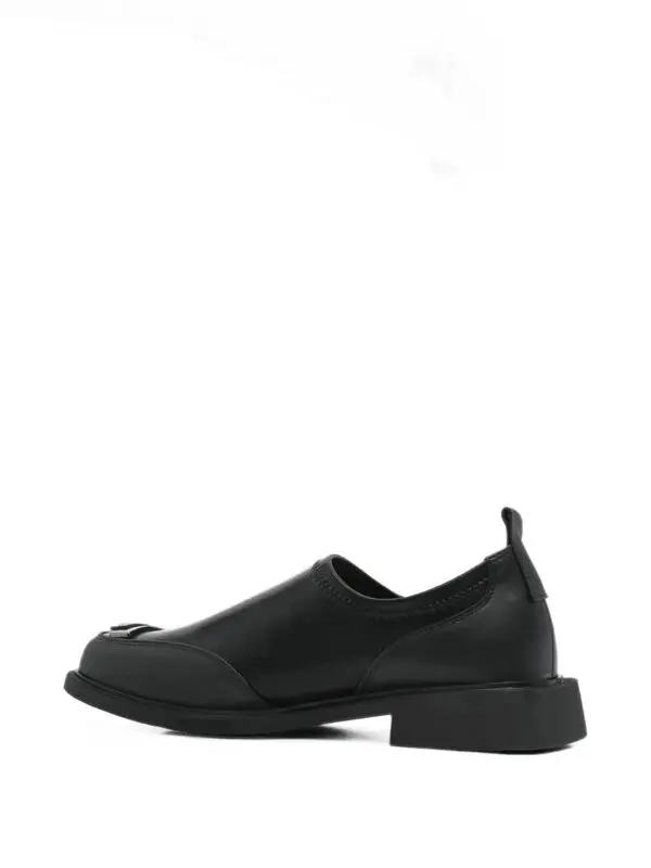 LINDA BAUMANN Logo-plaque Square-toe Loafers
