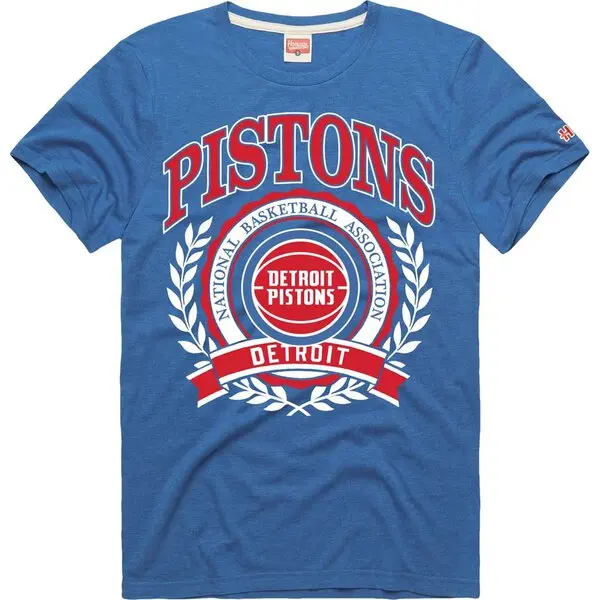HOMAGE Detroit Pistons Crest Tri-blend T-shirt - Blue