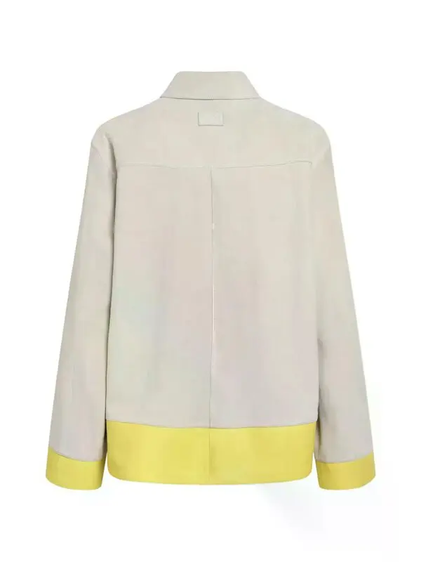 Loewe Turn-up Jacket In Suede Lambskin - Grey