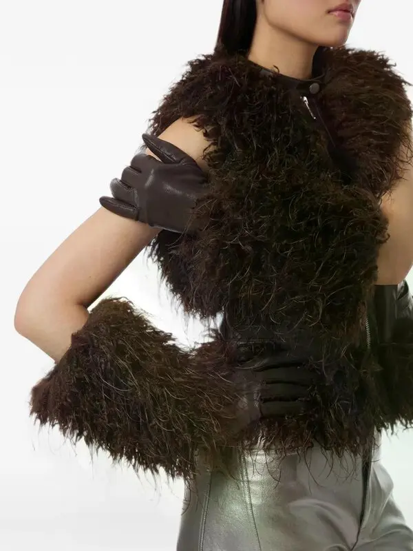 Apparis Robi Mongolian Faux-fur Gloves