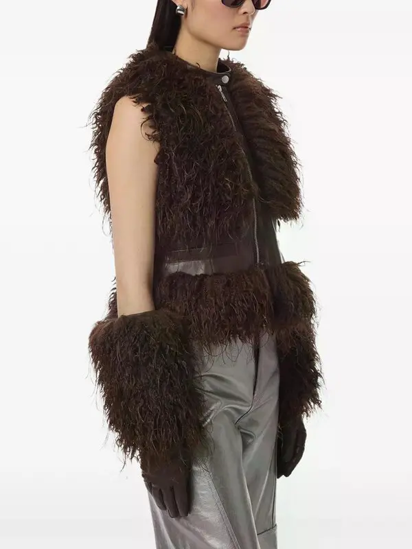 Apparis Robi Mongolian Faux-fur Gloves - Brown