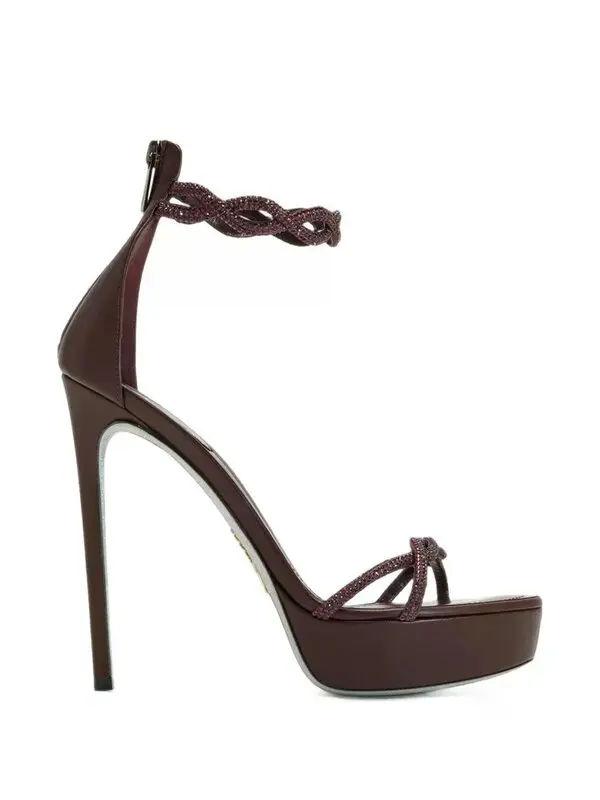 Rene Caovilla Braid Crystal-embellished Platform Sandals