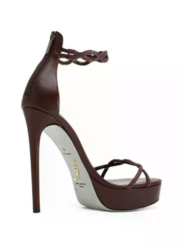 Rene Caovilla Braid Crystal-embellished Platform Sandals