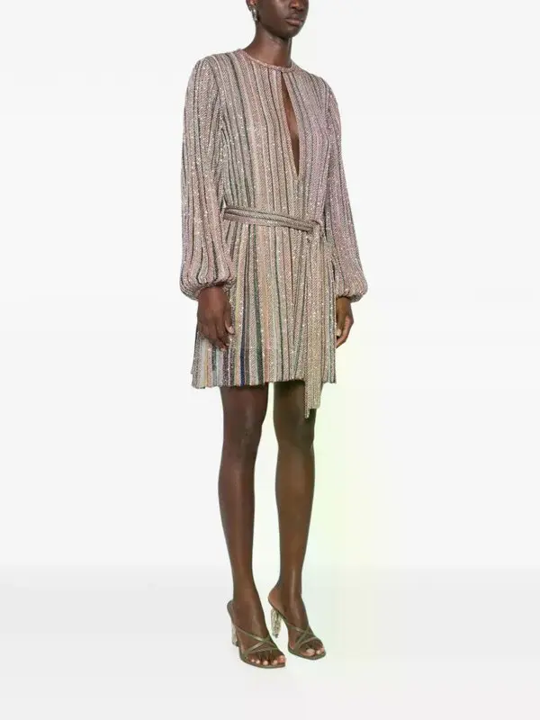 Missoni Short Dress With V-neck And Belt