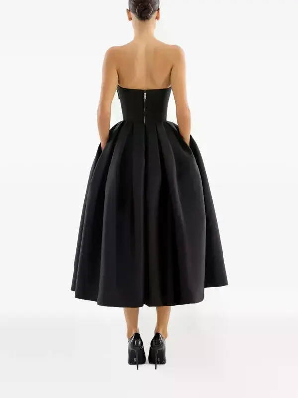 ADAMARIS Strapless Pleated Midi Dress