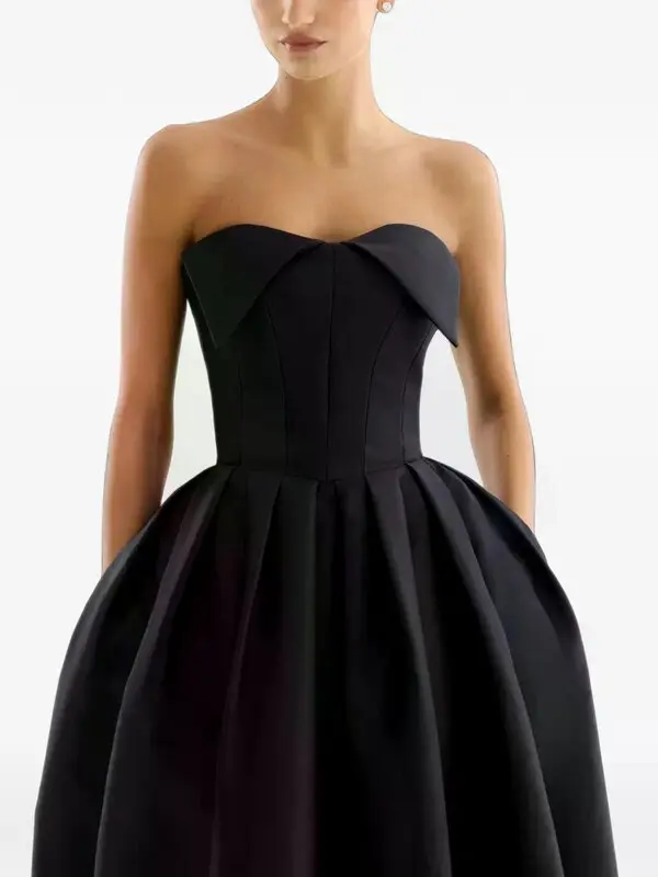 ADAMARIS Strapless Pleated Midi Dress