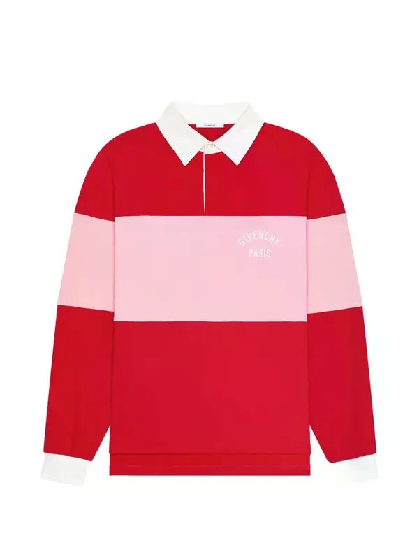 Givenchy Bicolor Polo In Cotton With Paris Embroidery