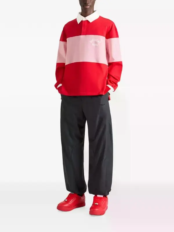 Givenchy Bicolor Polo In Cotton With Paris Embroidery