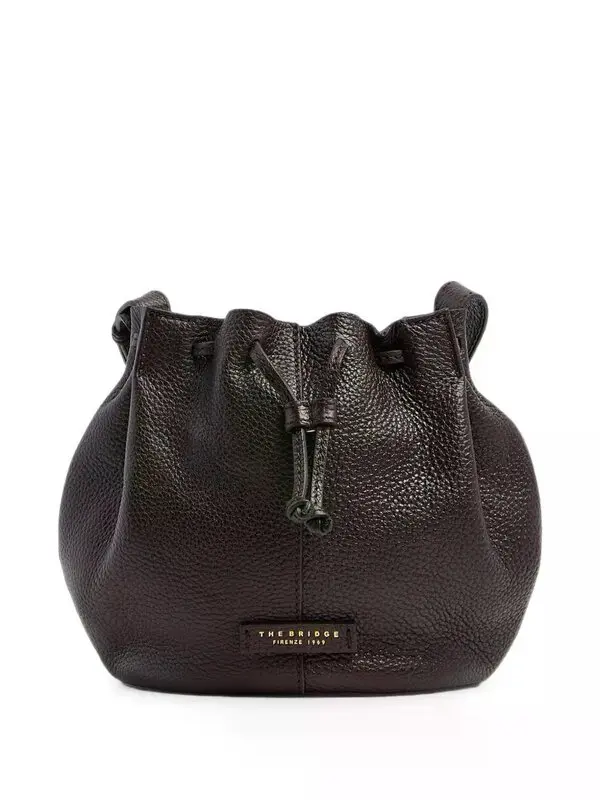THE BRIDGE Pebbled Leather Bucket Bag