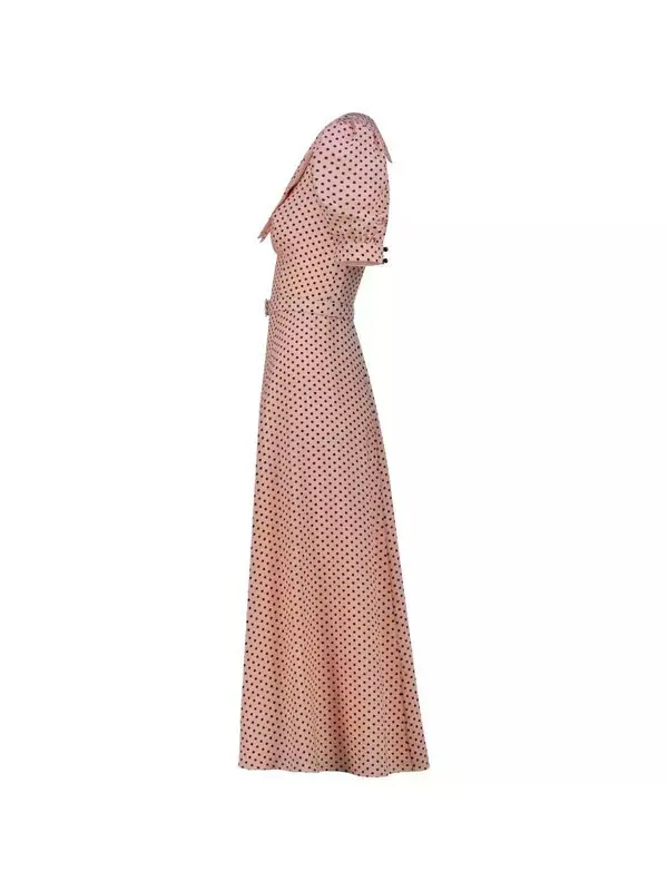 ADAMARIS Polka-dot Belted Midi Dress