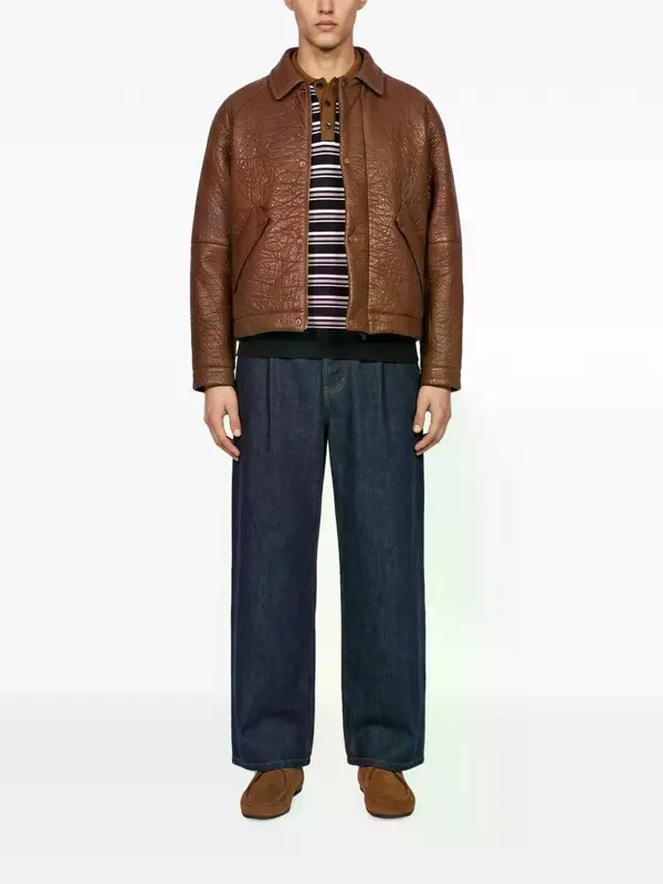 SALVATORE SANTORO Crinkled Leather Jacket