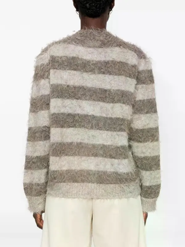 SOLOTRE Striped Brushed Cardigan