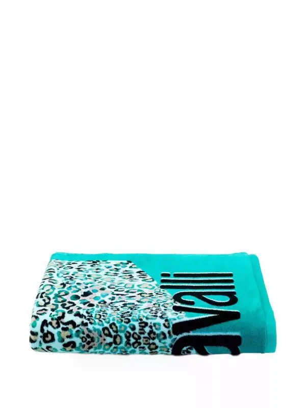 Roberto Cavalli Leopard-print Beach Towel - Blue