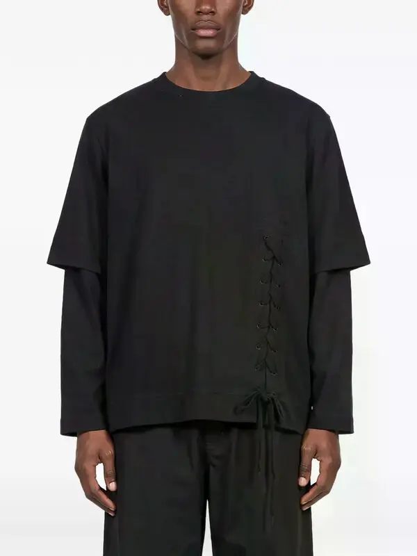 Simone Rocha Lace-up Layered T-shirt - Black
