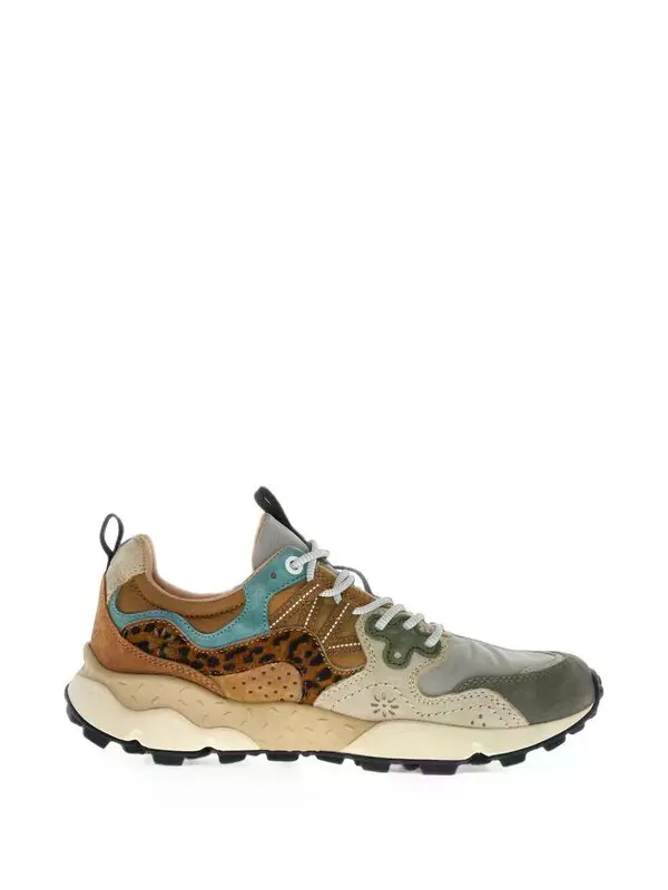 FLOWER MOUNTAIN Leopard-print Panelled Sneakers - Neutrals