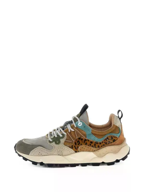 FLOWER MOUNTAIN Leopard-print Panelled Sneakers - Neutrals