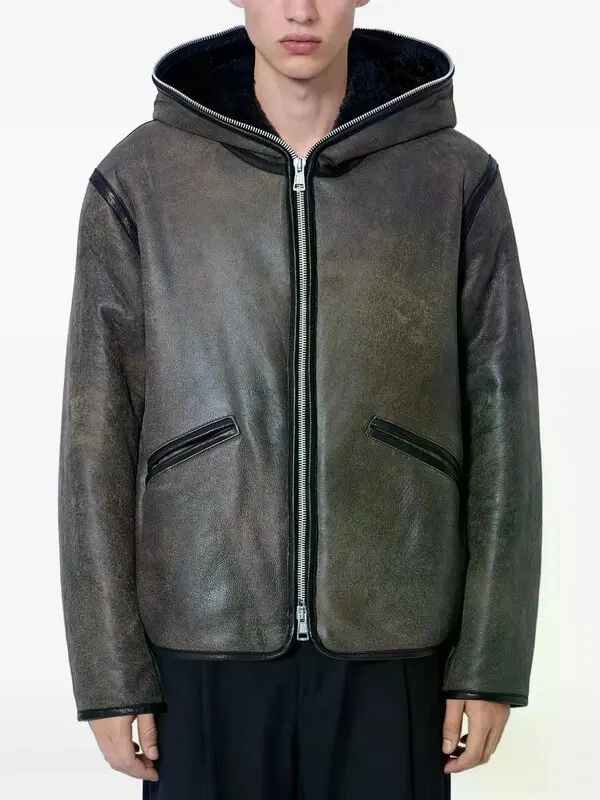 Our Legacy Hooded Zip-up Leather Jacket