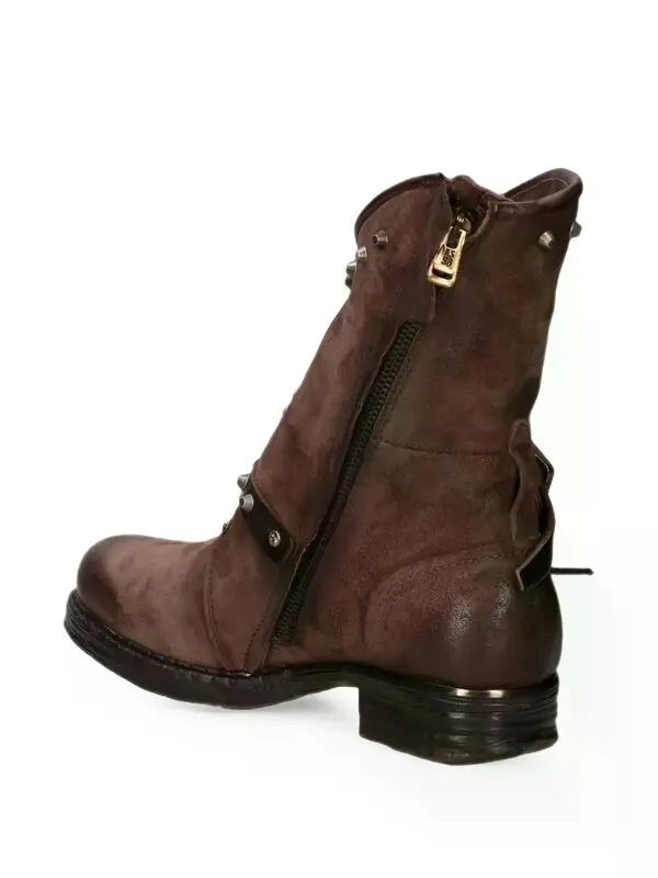 A.S.98 Stud-embellished Buckled Leather Boots