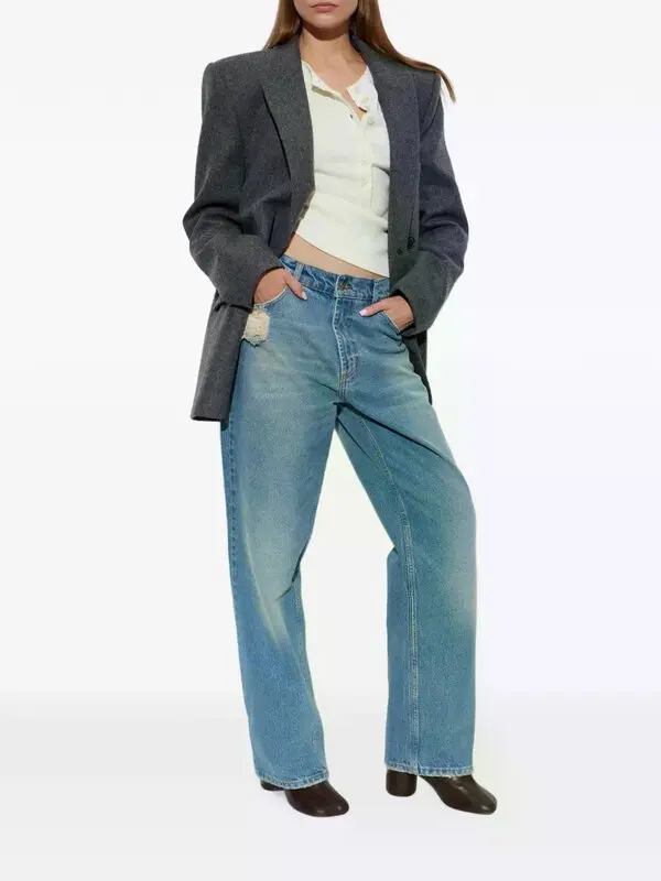 THE MANNEI Distressed Straight-leg Jeans