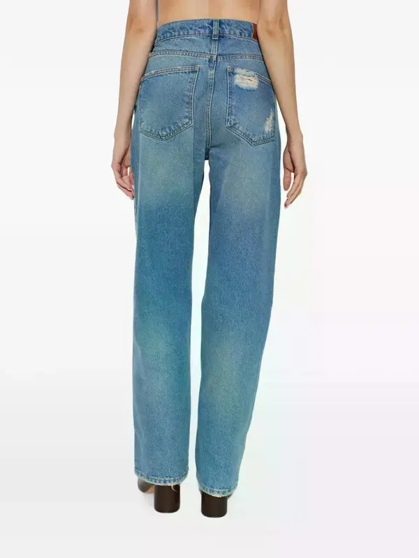 THE MANNEI Distressed Straight-leg Jeans