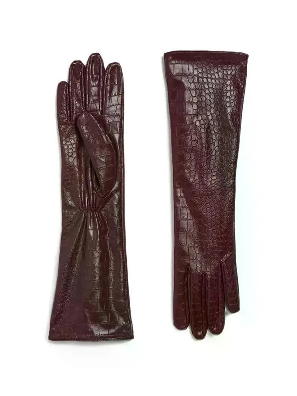 Apparis Gwen Croc-effect Gloves