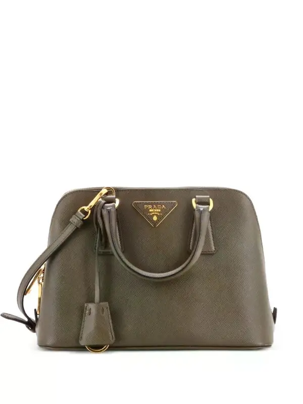 Prada Promenade Bag Saffiano Leather Small Satchel - Green