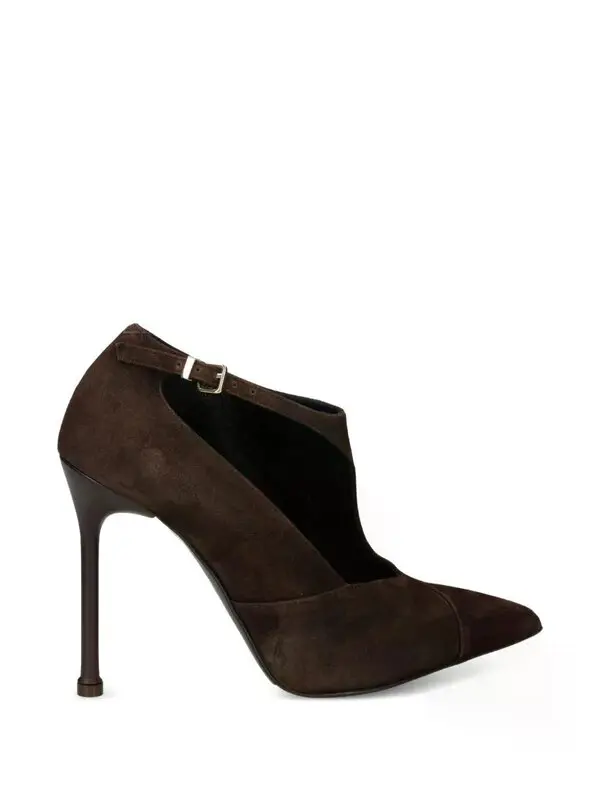 ALBANO Pointed-toe Buckled Pumps